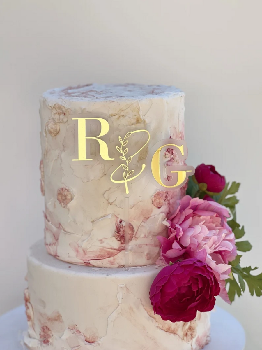 Wedding Personalised Couples Floating Initials Cake Topper – Creating ...