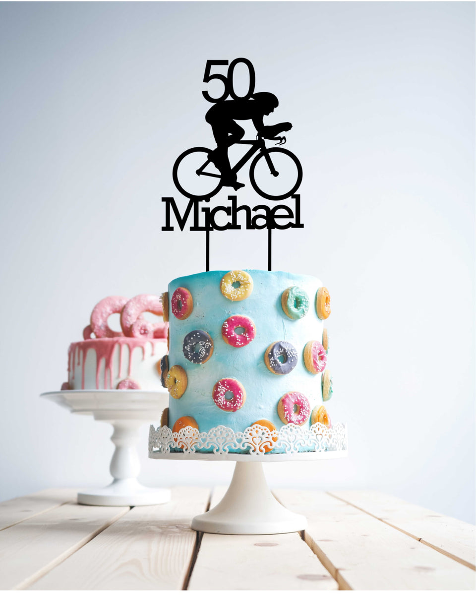 BICYCLE - Bike Rider custom birthday cake topper -personalised for him ...